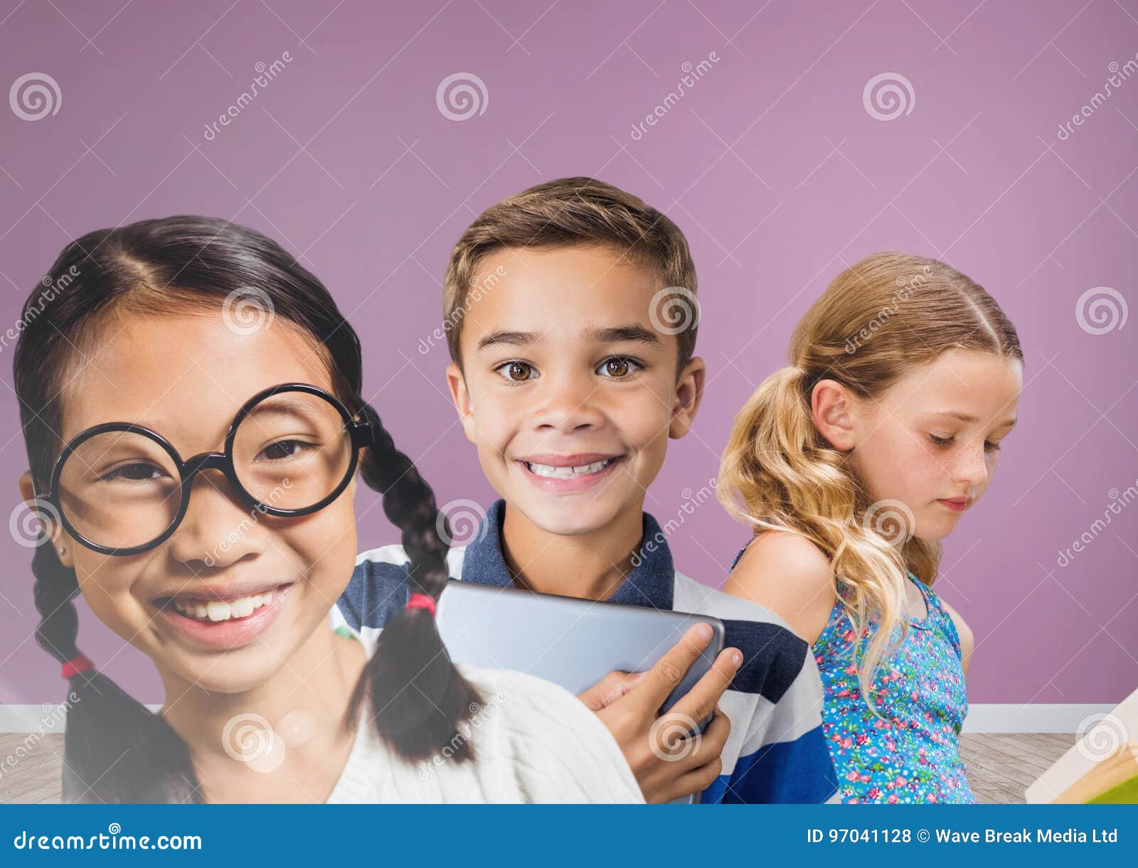 Clever Kids with Blank Room Background Stock Photo - Image of ...