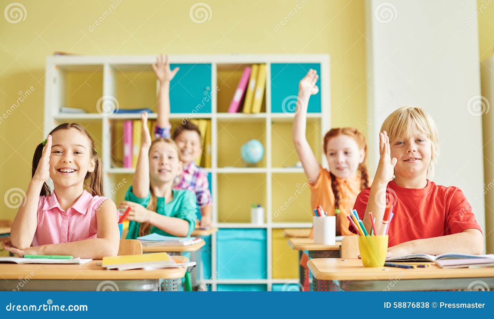 Clever kids stock photo. Image of pupils, kids, smiling - 58876838