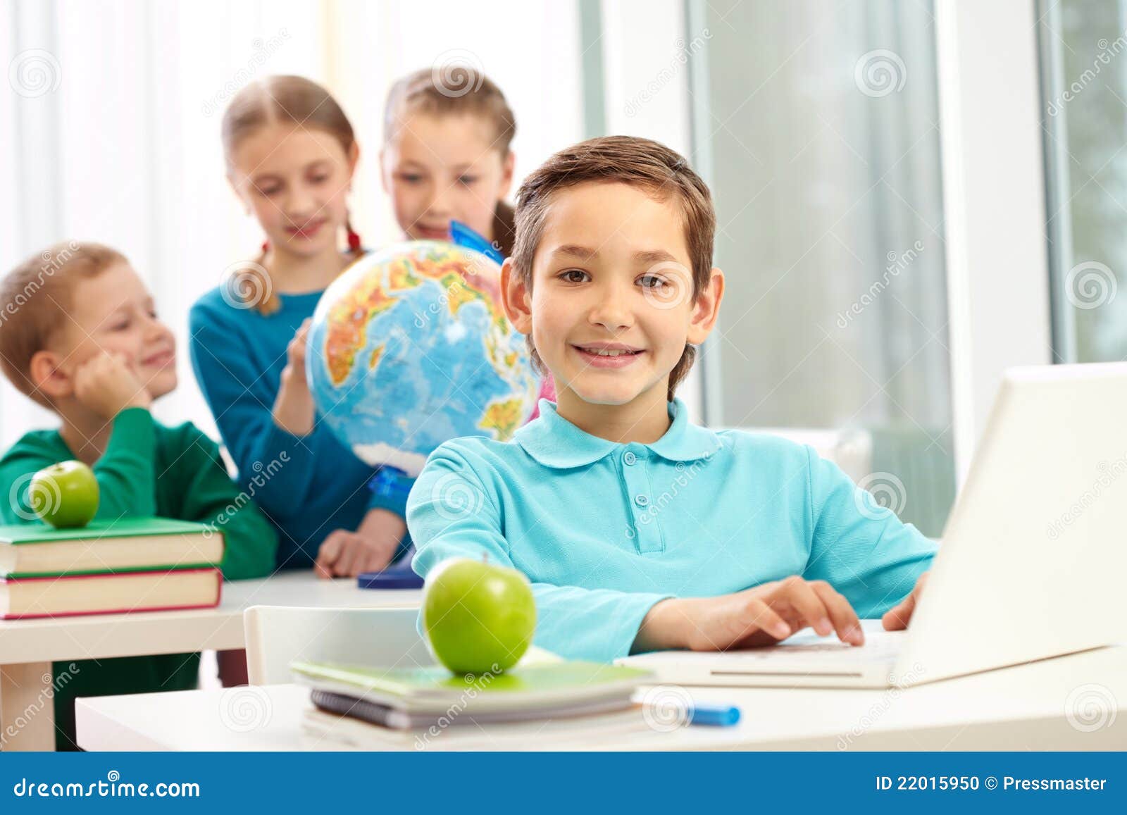 Clever lad stock photo. Image of child, laptop, education - 22015950