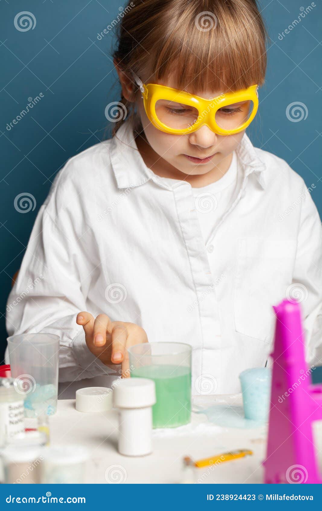 Clever Little Girl Studying Science Stock Image - Image of class ...