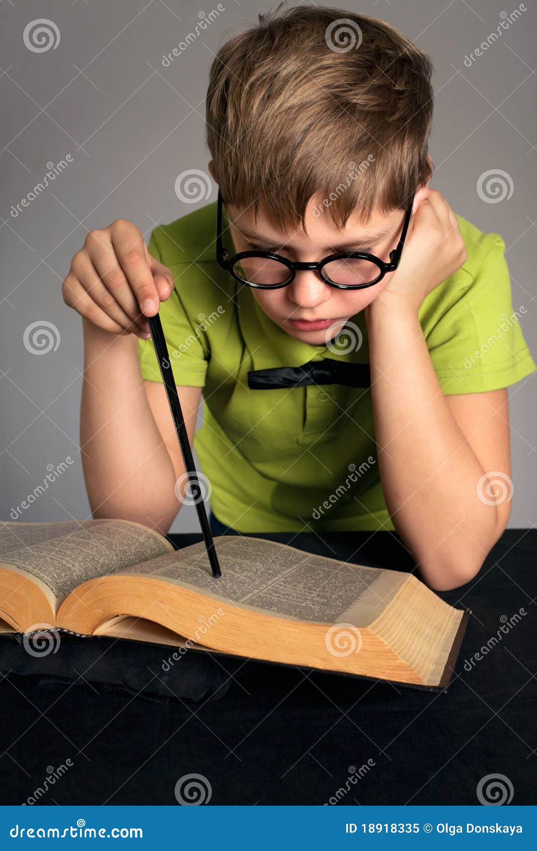 Clever little student stock image. Image of person, reading - 18918335