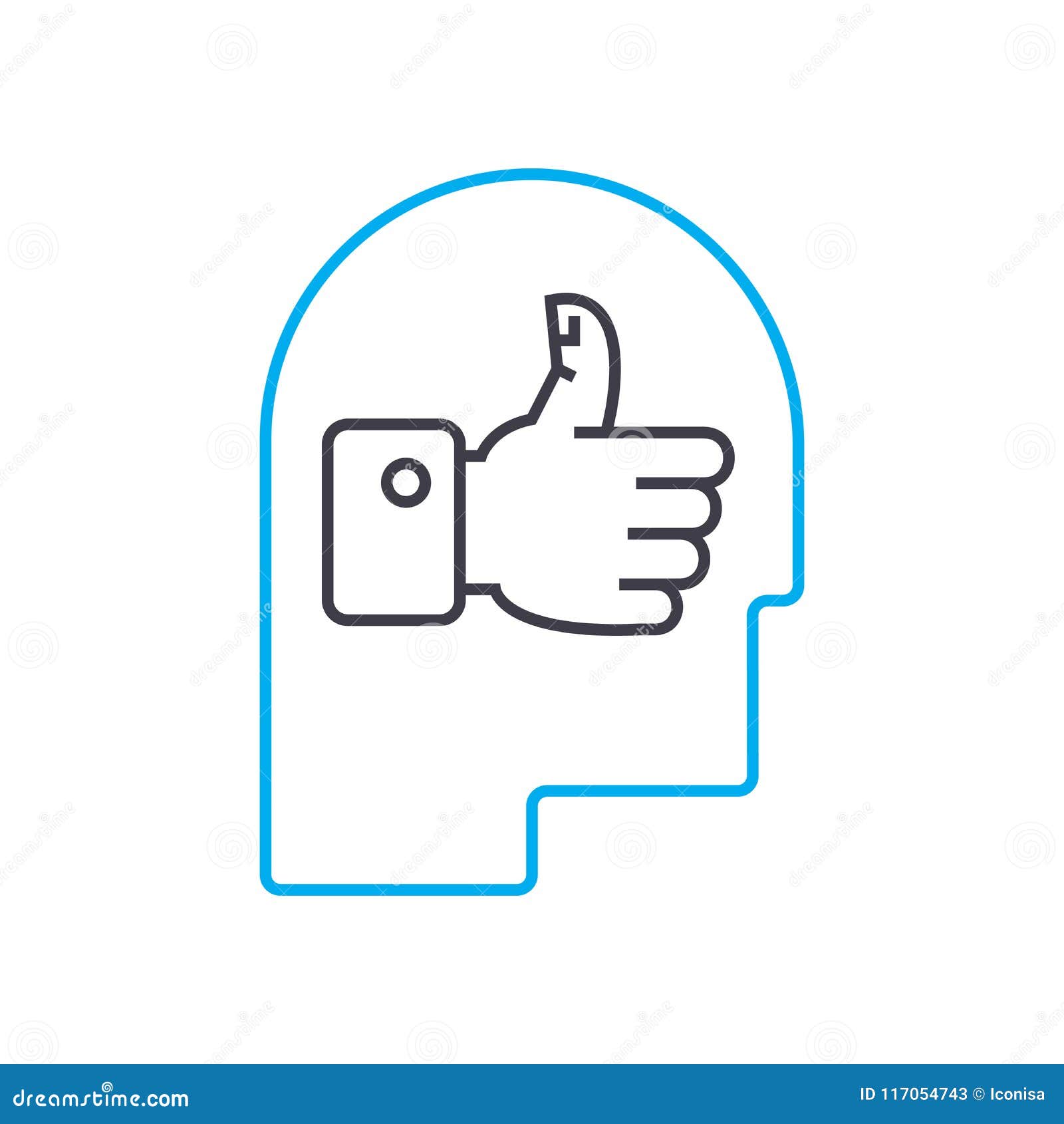 Clever Man Linear Icon Concept. Clever Man Line Vector Sign, Symbol ...