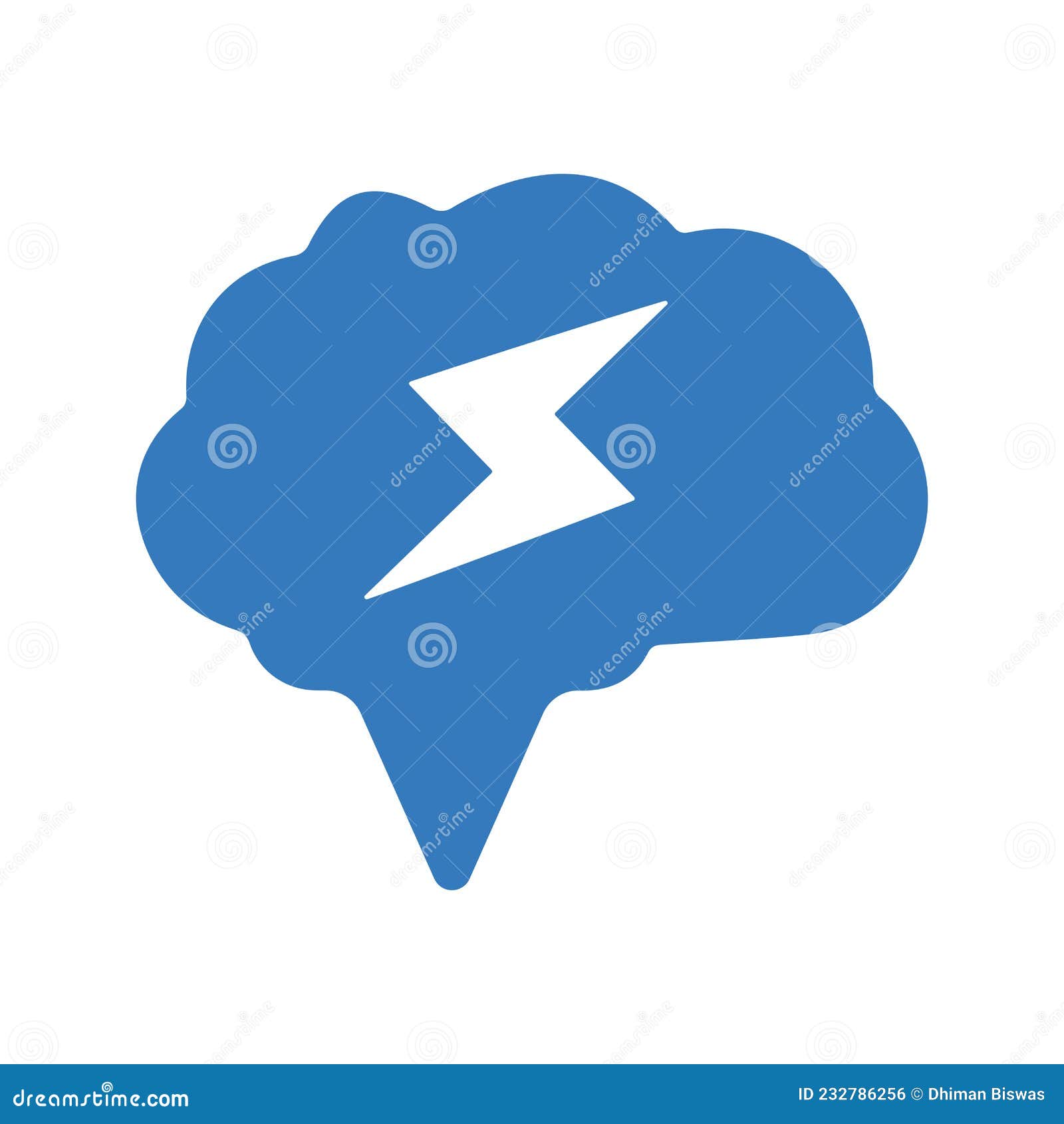 Clever, Mind, Intellect Icon. Blue Color Design Stock Illustration ...