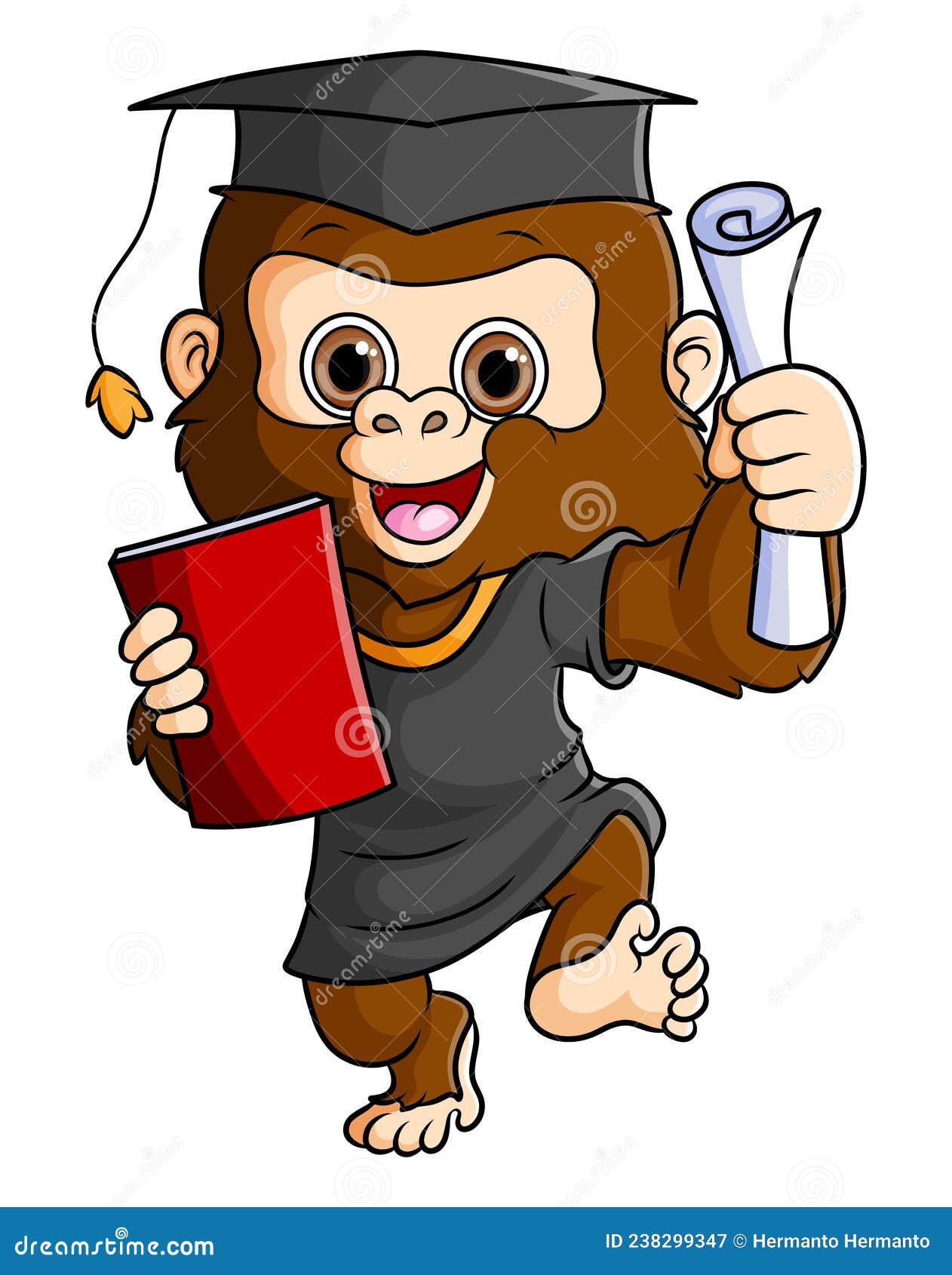 The Clever Monkey is in the Graduation Event with the Happy Face Stock ...