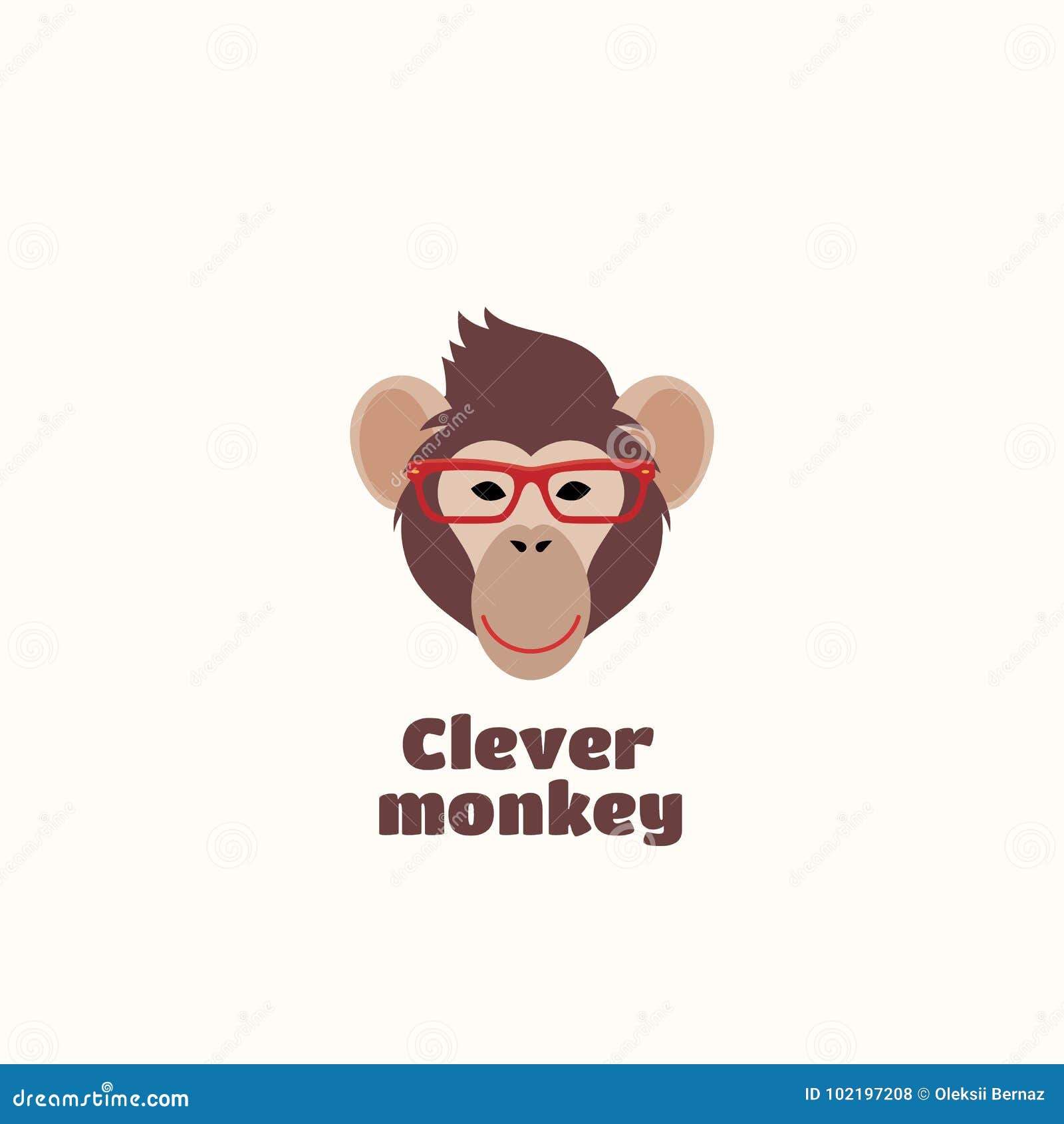 A Clever Monkey In A Sitting Pose. Black And White Cartoon Vector ...
