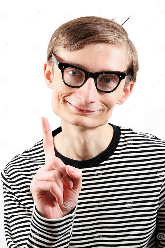 Clever nerd stock image. Image of portrait, comic, positive - 7595349