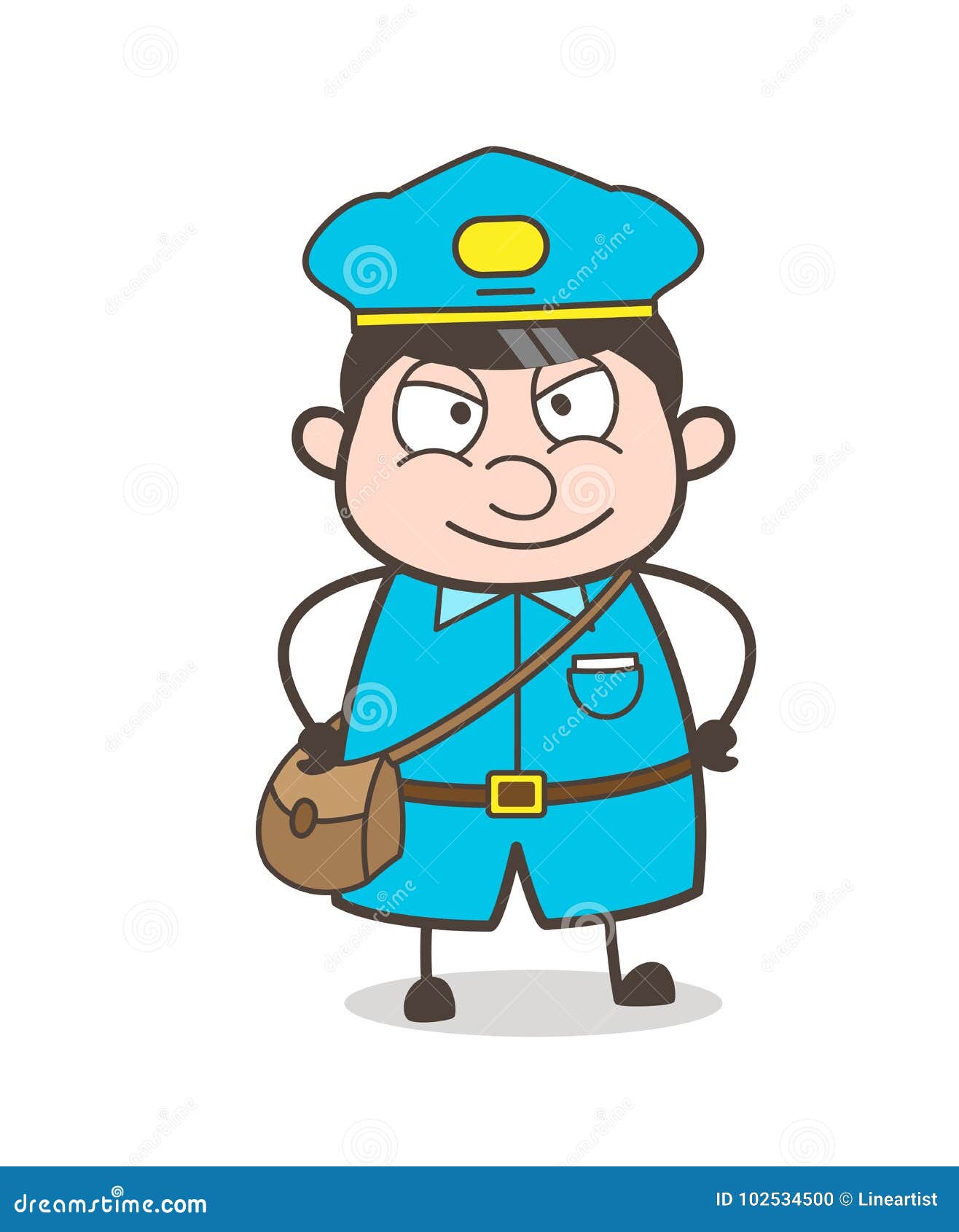 Clever Postman Smiling Face Expression Stock Illustration ...