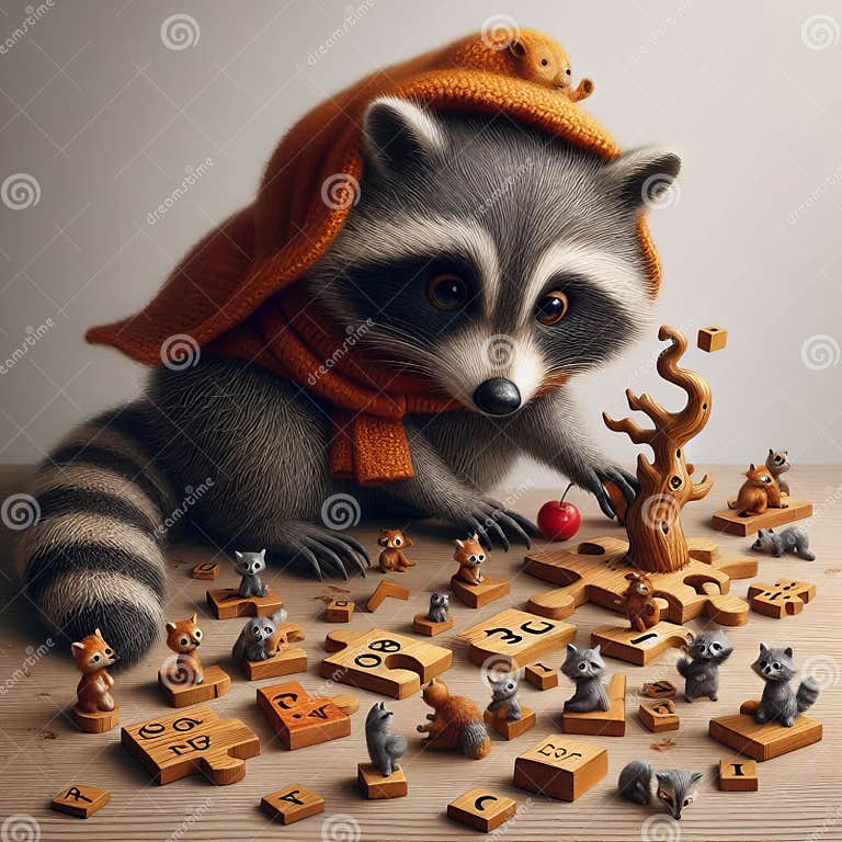 The Clever Raccoon a Raccoon Solves Problems Using Its Intellige Stock ...