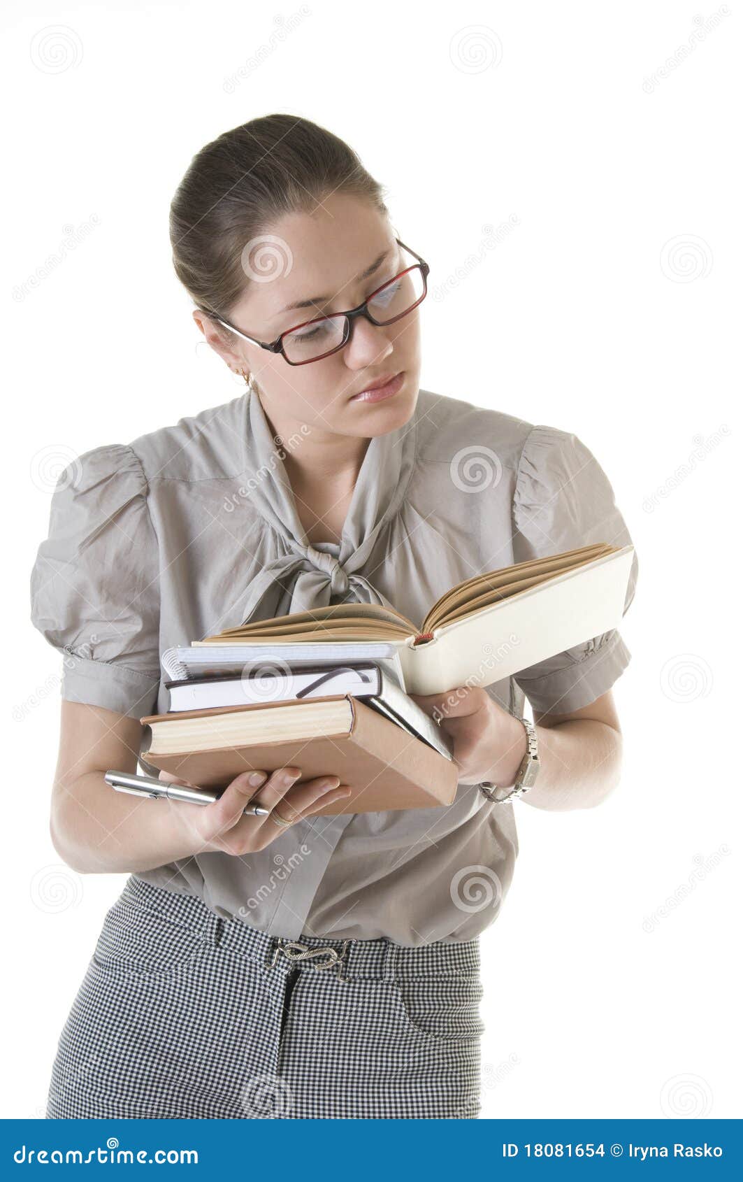 Clever reading woman stock photo. Image of adult, portrait - 18081654
