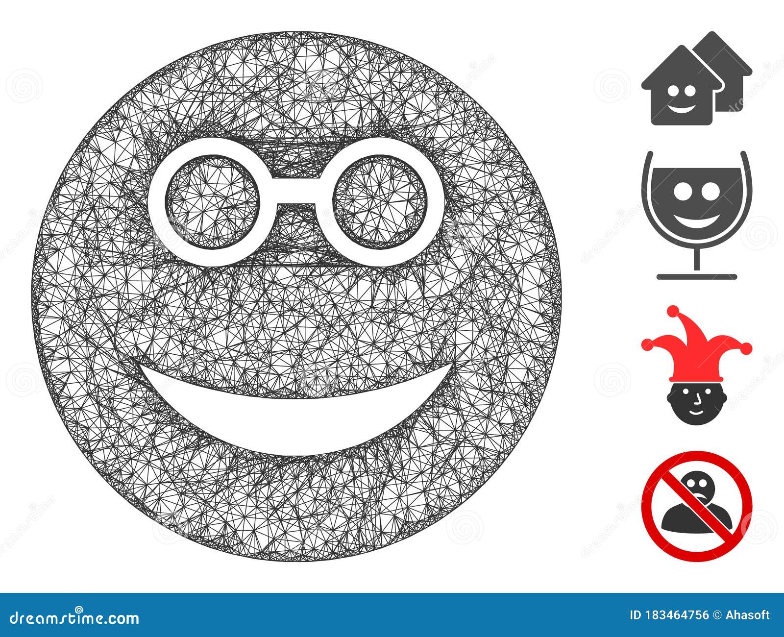 Clever Smiley Web Vector Mesh Illustration Stock Illustration ...