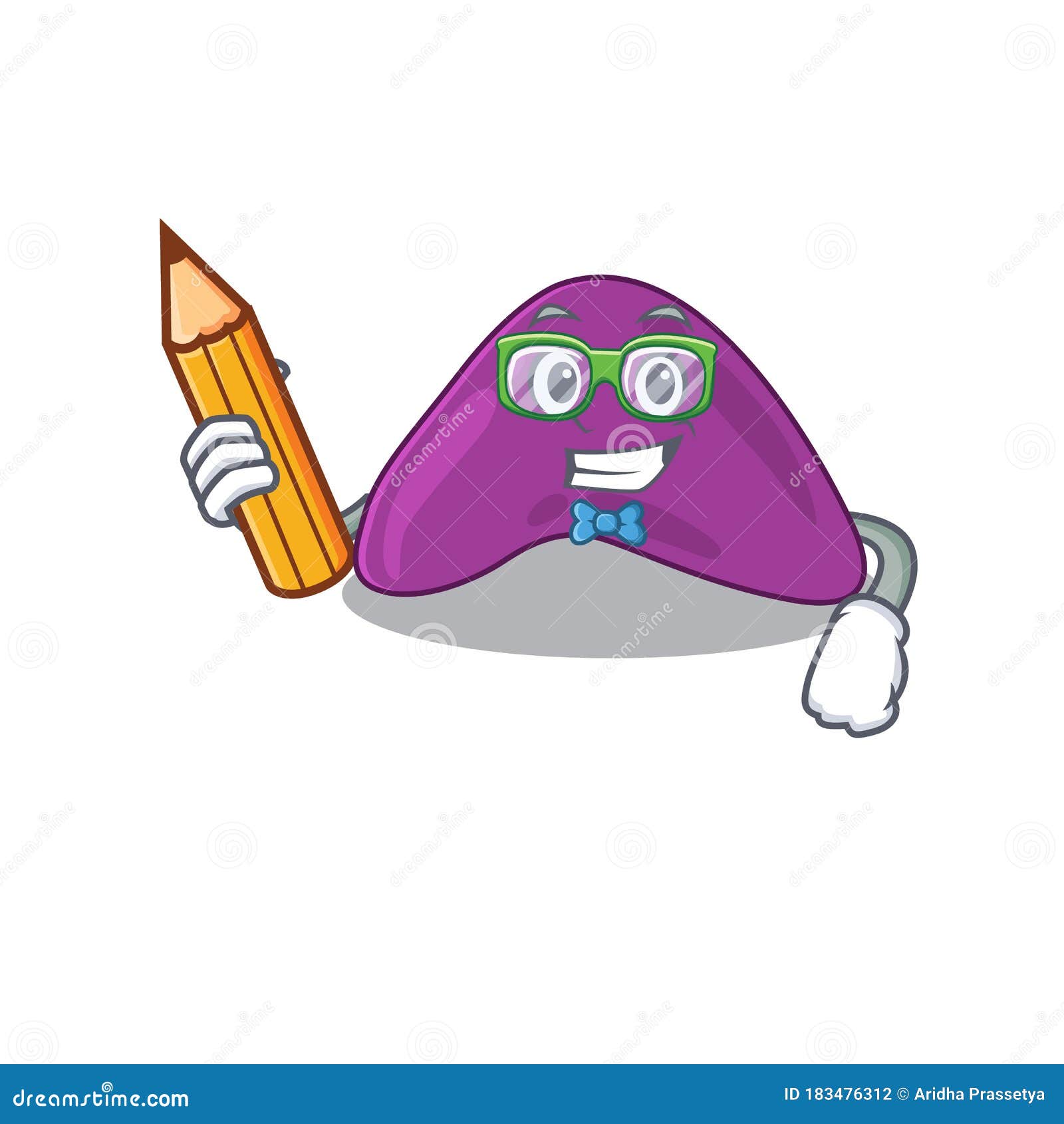 A Clever Student Thermotogae Cartoon Character Study At Home Vector ...