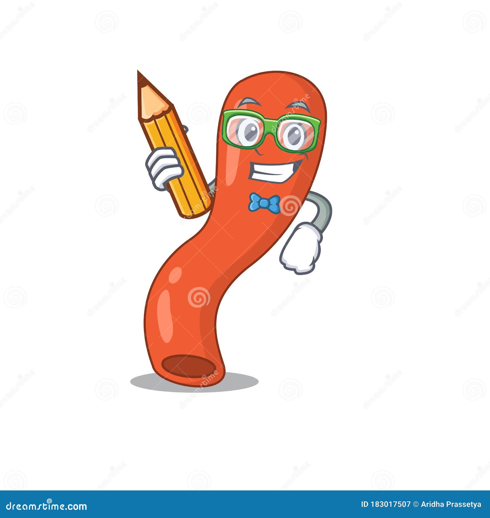 A Clever Student Appendix Cartoon Character Study at Home Stock Vector ...