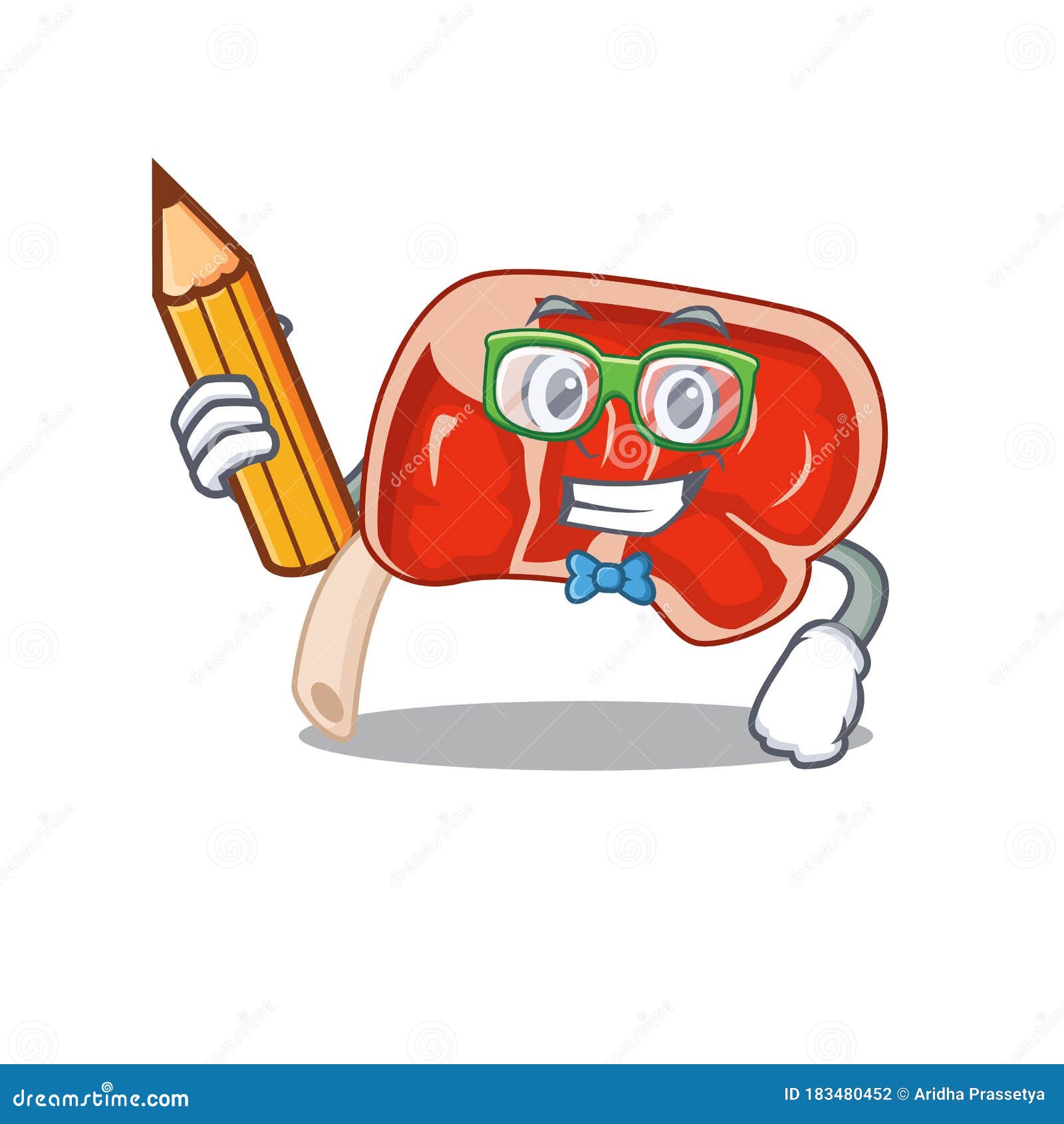 A Clever Student Prime Rib Cartoon Character Study at Home Stock Vector ...