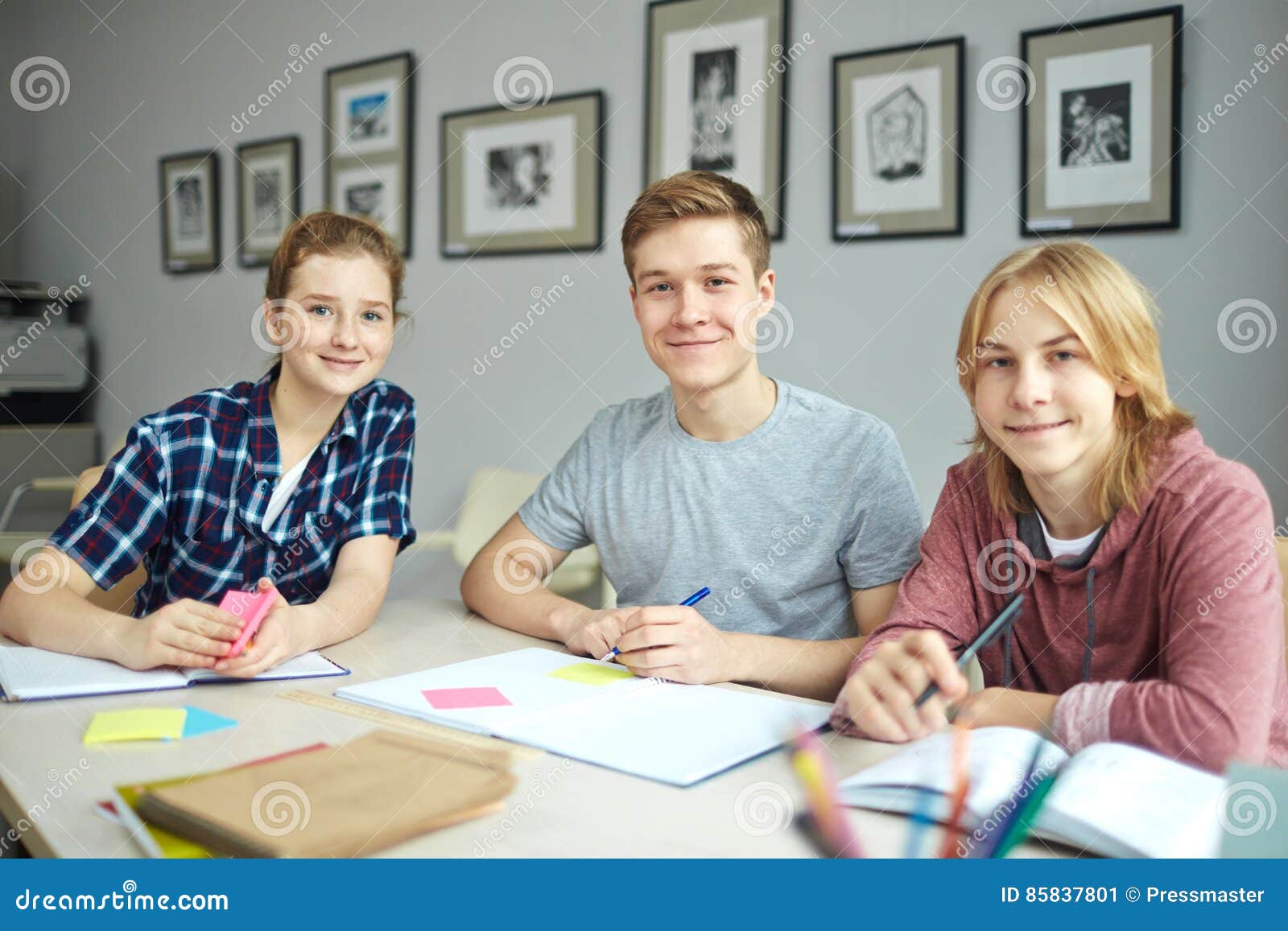 Clever students stock image. Image of pupil, groupmate - 85837801