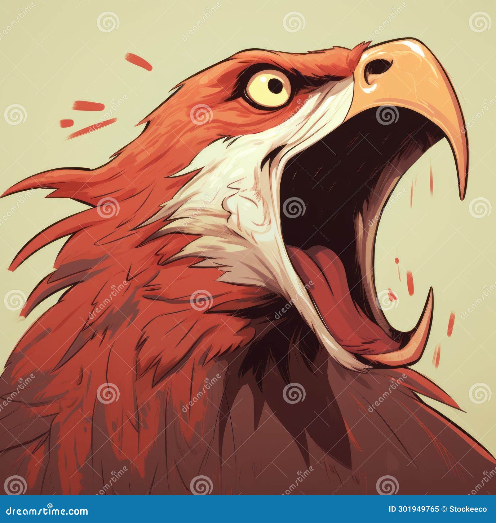 Cleverly Illustrated Red Eagle: Captivating 2d Game Art Stock ...