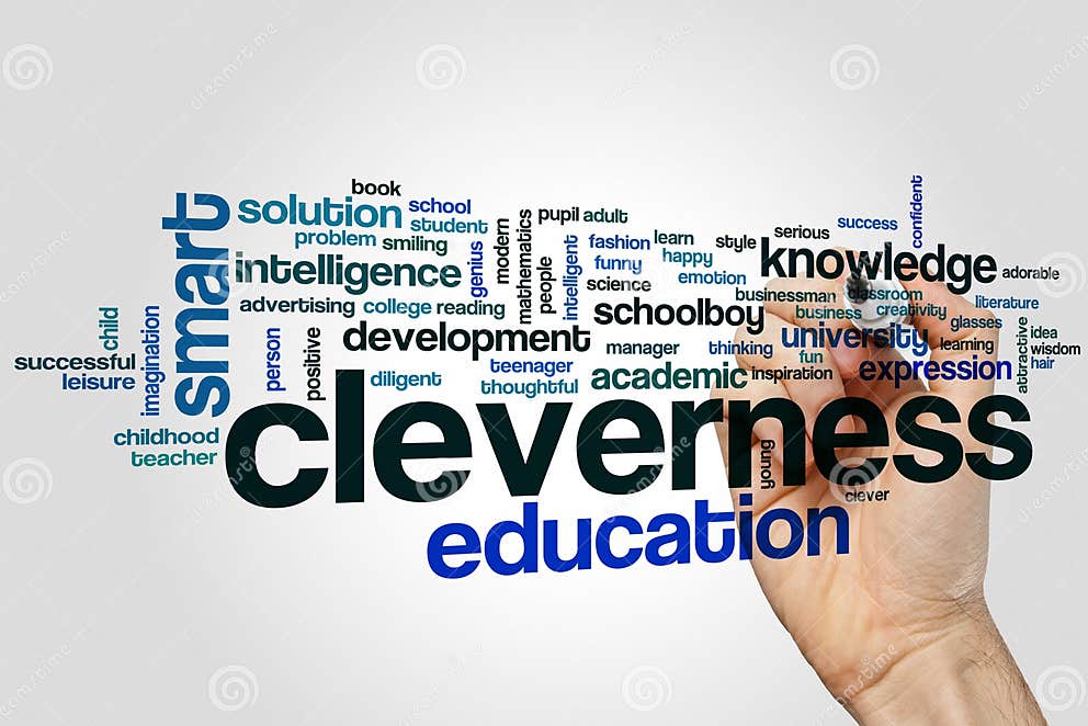 Cleverness Word Cloud Concept on Grey Background Stock Image - Image of ...