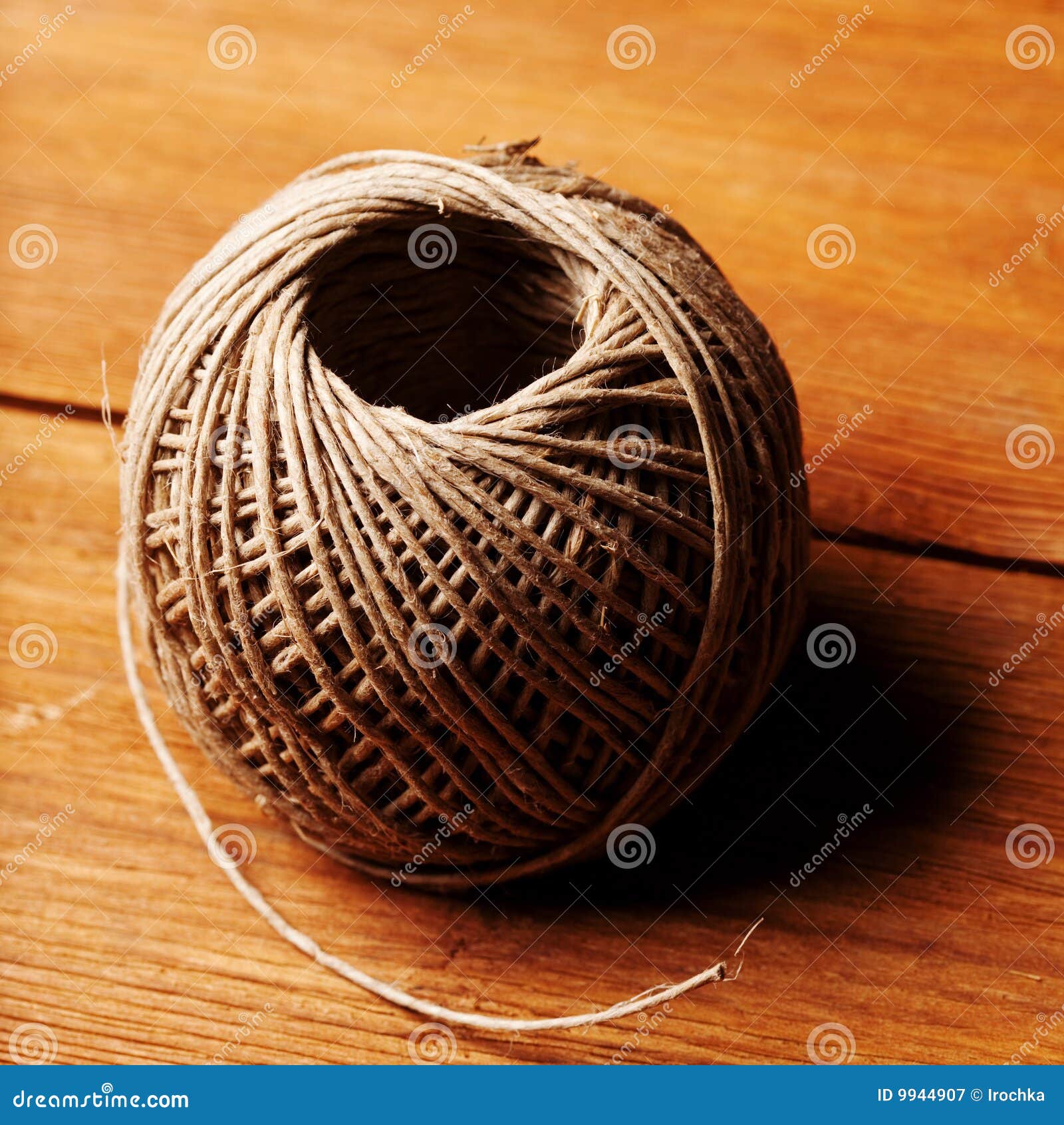Clew of Pack-thread on Wood Board Stock Image - Image of table ...