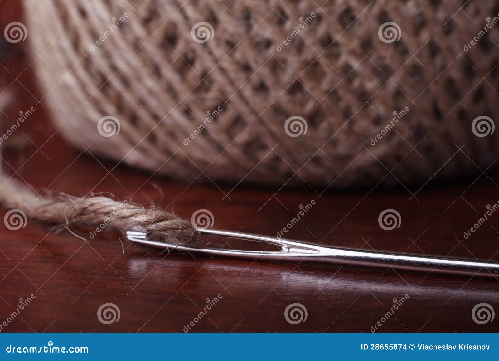 Clew of Twine and Needle stock photo. Image of cotton - 28655874