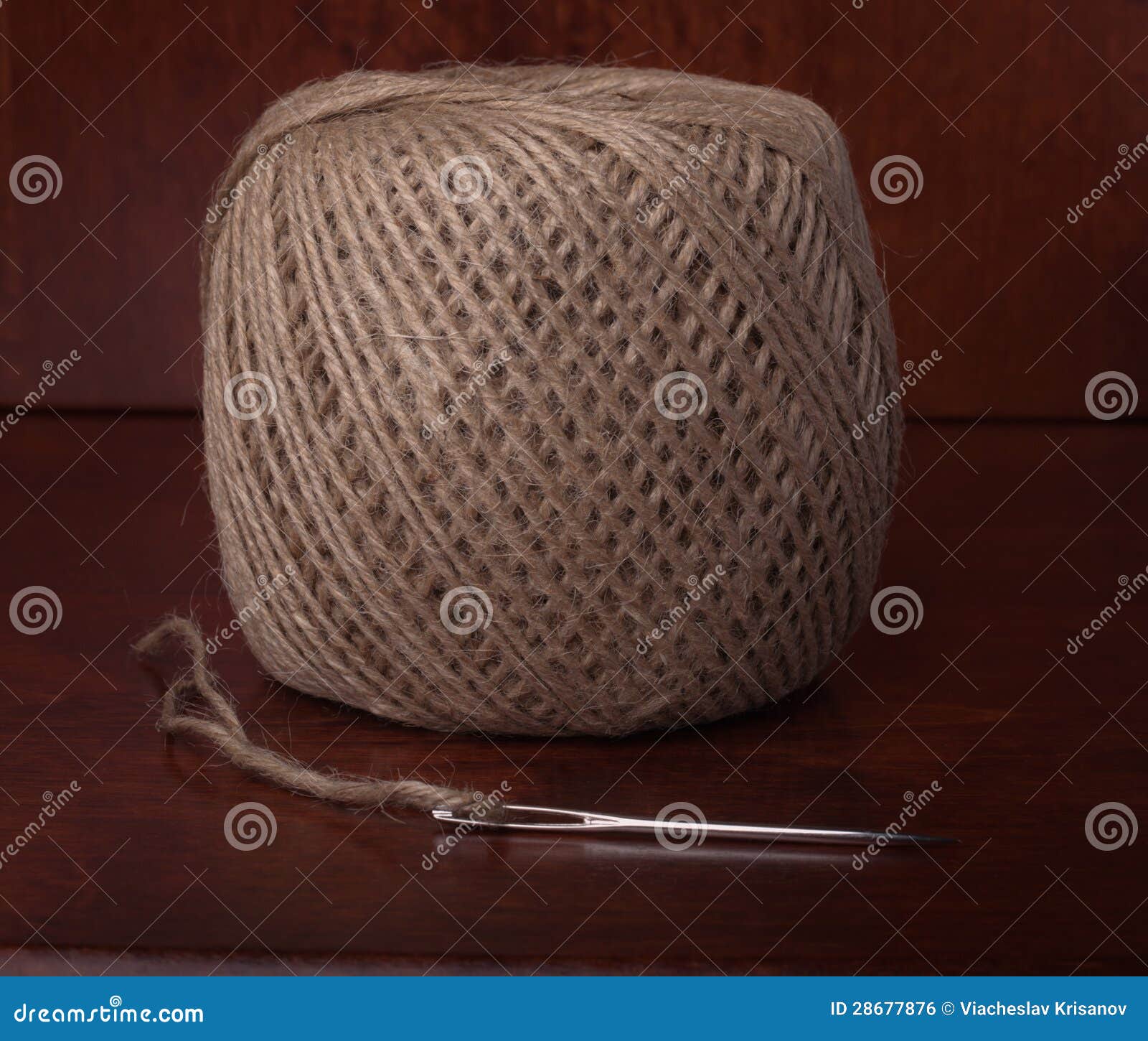 Clew of Twine and Needle stock photo. Image of clew, closeup - 28677876