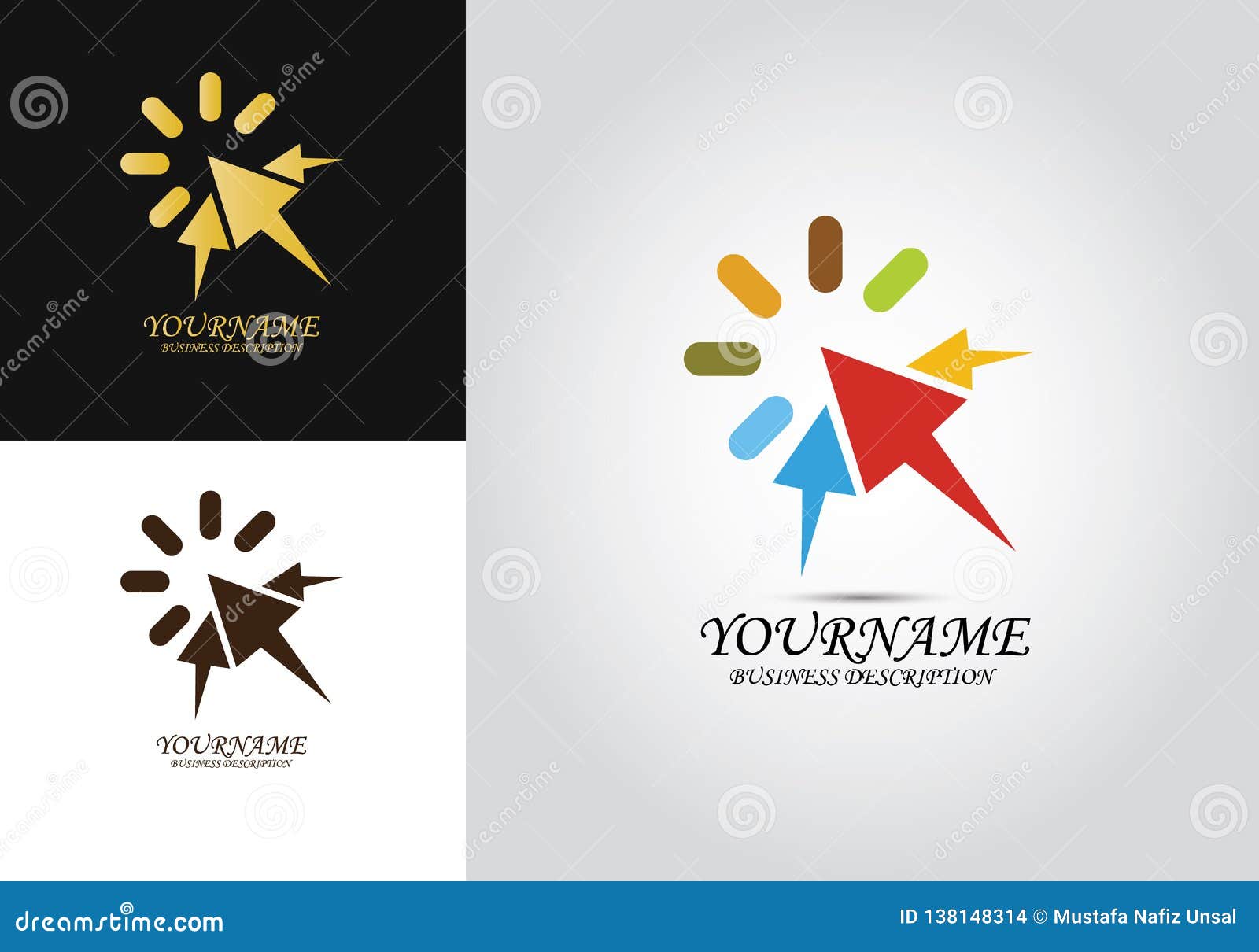 Click Arrow Design Logo stock illustration. Illustration of technology ...