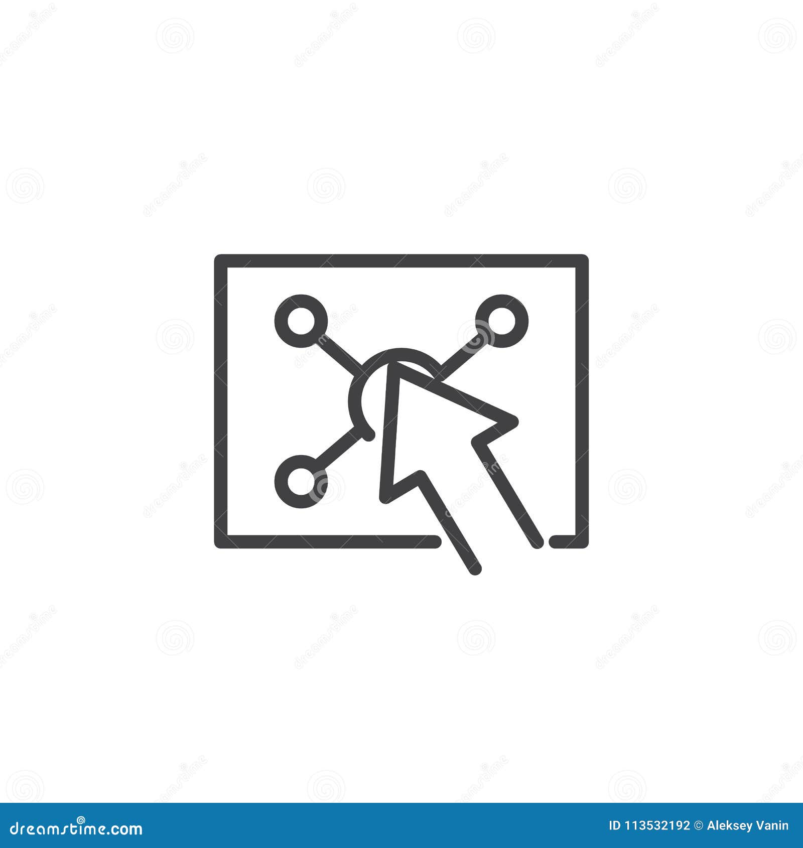 Click arrow outline icon stock vector. Illustration of interface ...