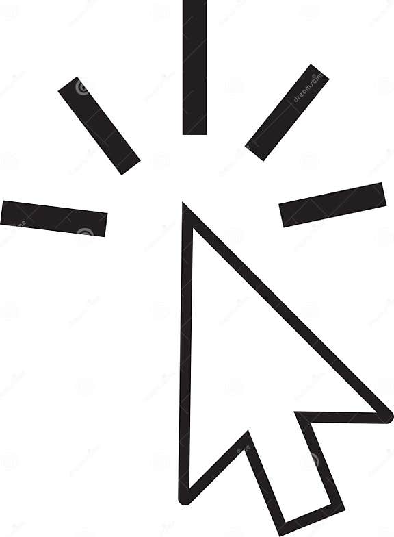 Click Arrow Sign Outline, Pointer Arrow Icon, Cursor Symbol, Click Icon ...
