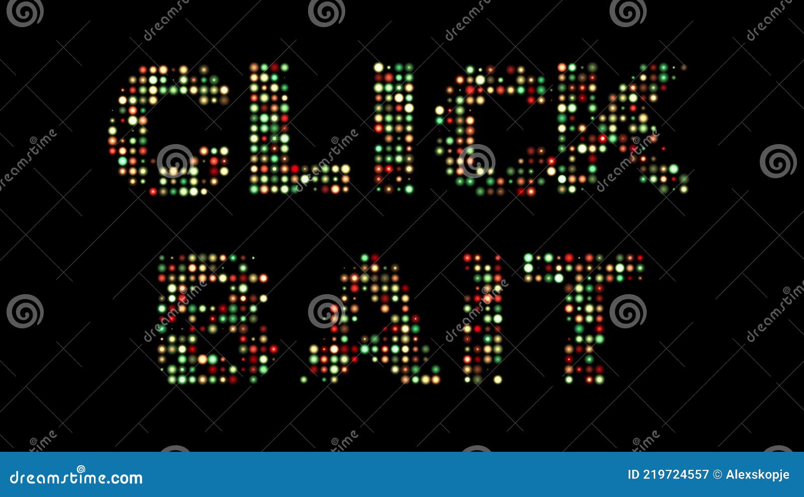 Click Bait Colorful Led Sign Stock Illustration - Illustration of ...