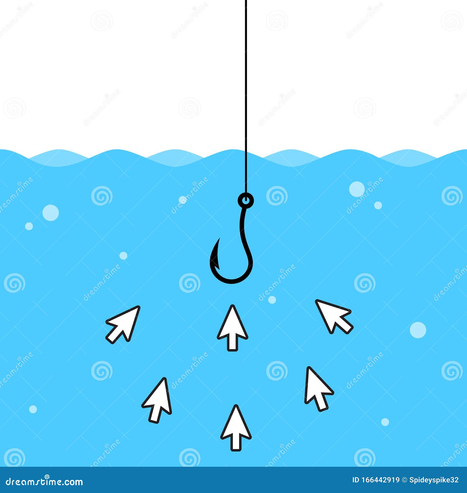 Click Bait Inside Water. Isolated Vector Illustration Stock ...