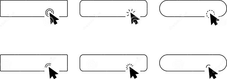 Click Blank Button with Pointer Clicking. Mouse Pointer Pictogram ...