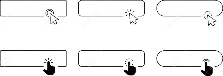 Click Blank Button with Pointer Clicking. Mouse Pointer Pictogram ... Click Blank Button with Pointer Clicking. Mouse Pointer Pictogram ...