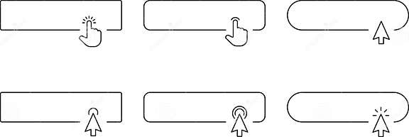 Click Blank Button with Pointer Clicking. Mouse Pointer Pictogram ...