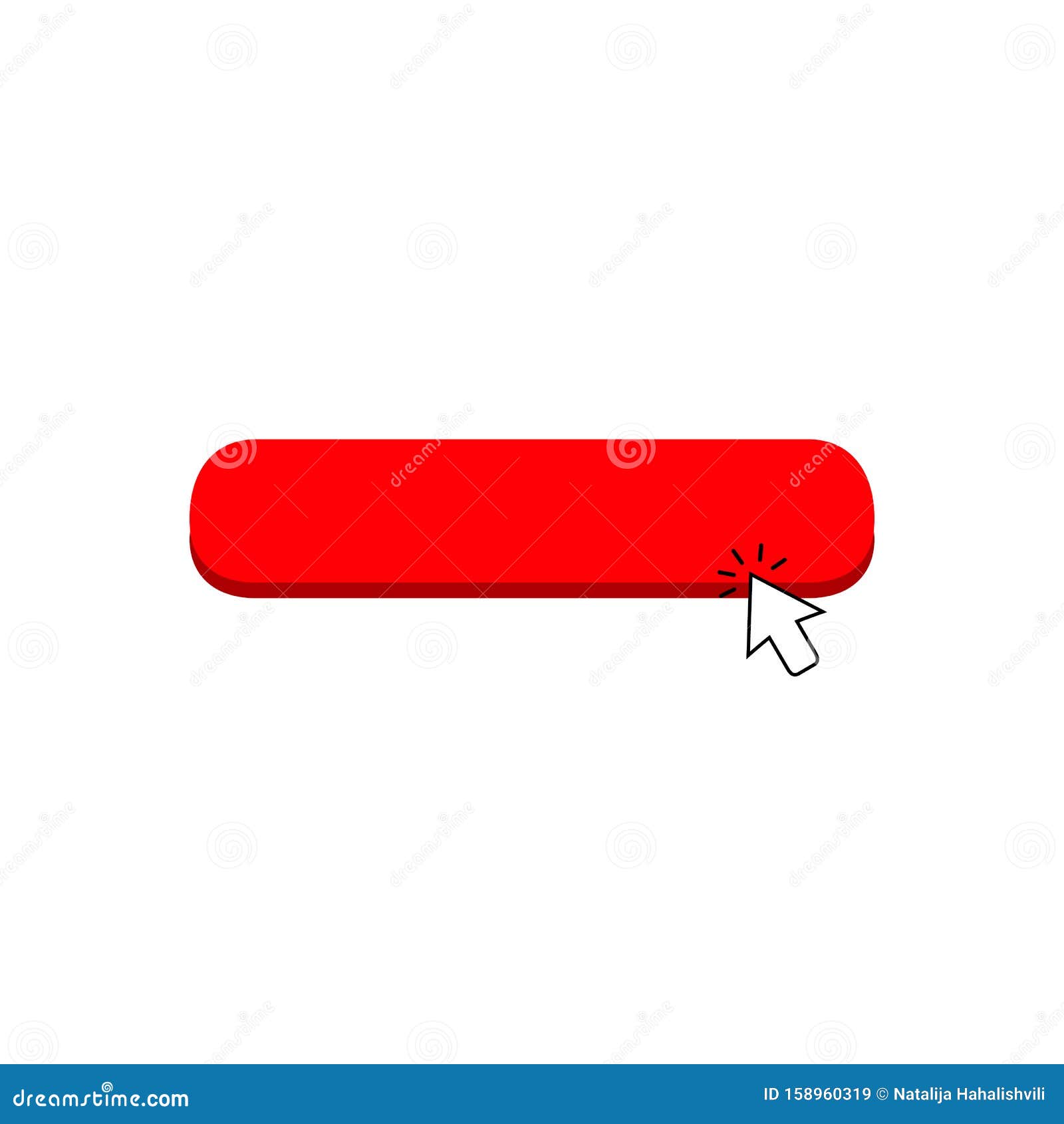 Click Blank Red Button with Arrow Pointer Clicking Stock Vector ...