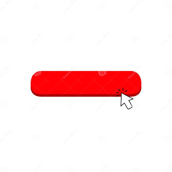 Click Blank Red Button with Arrow Pointer Clicking Stock Vector ...