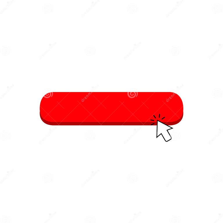 Click Blank Red Button with Arrow Pointer Clicking Stock Vector ...