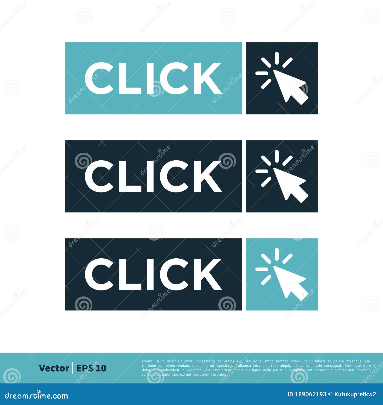 Click Button Arrow Icon Vector Logo Template Illustration Design ...