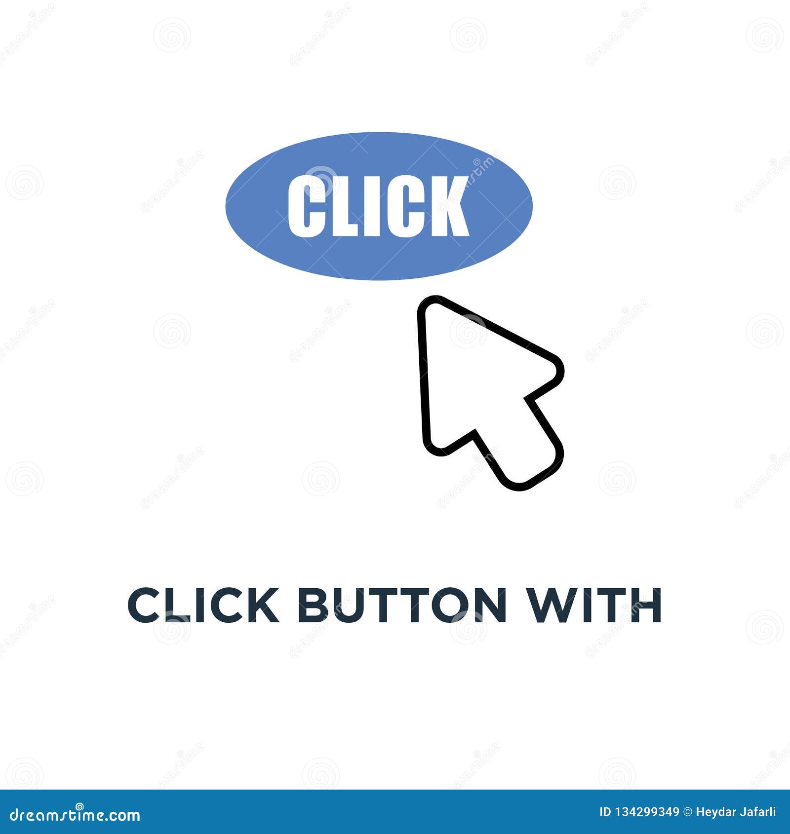 Click Button with Arrow Pointer Clicking Icon. Concept Symbol D Stock ...