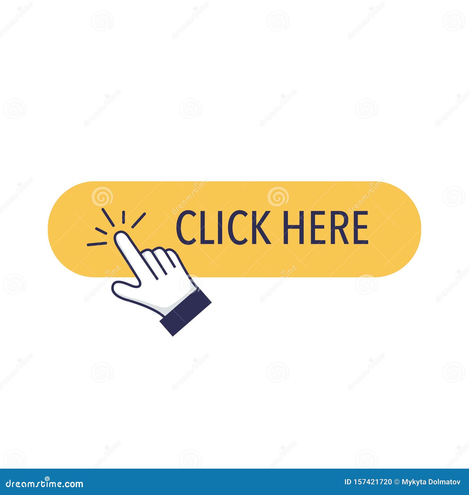 Click Button with Hand Clicking Icon. Click Cursor or Pointer Vector Icon with a Button for ...