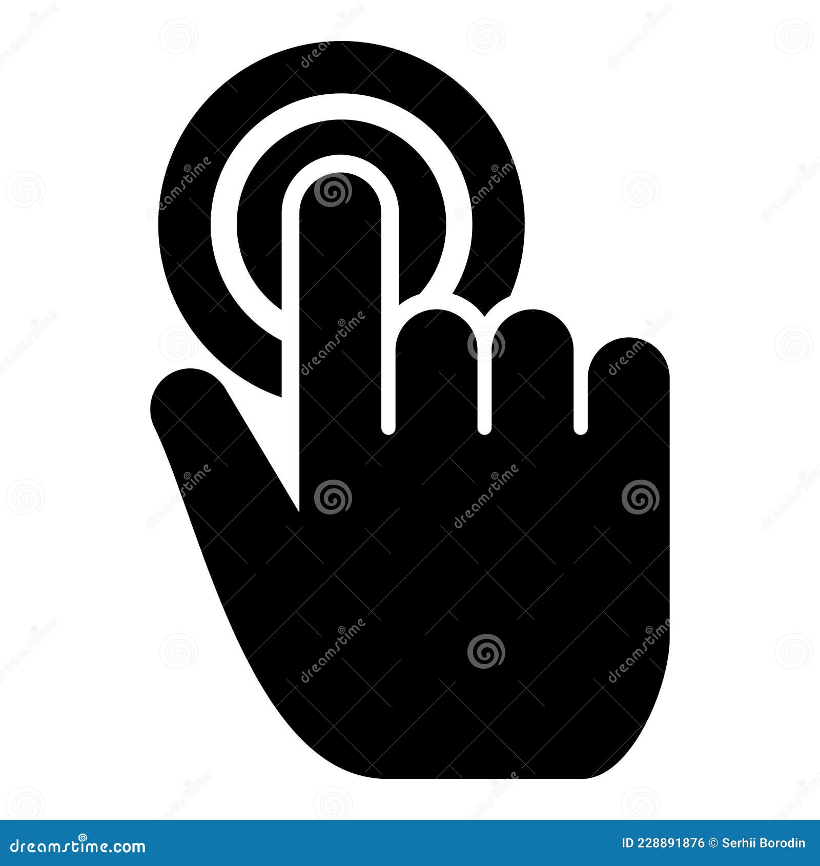 Click on Button Hand Cursor Touch Screen Icon Black Color Vector ...