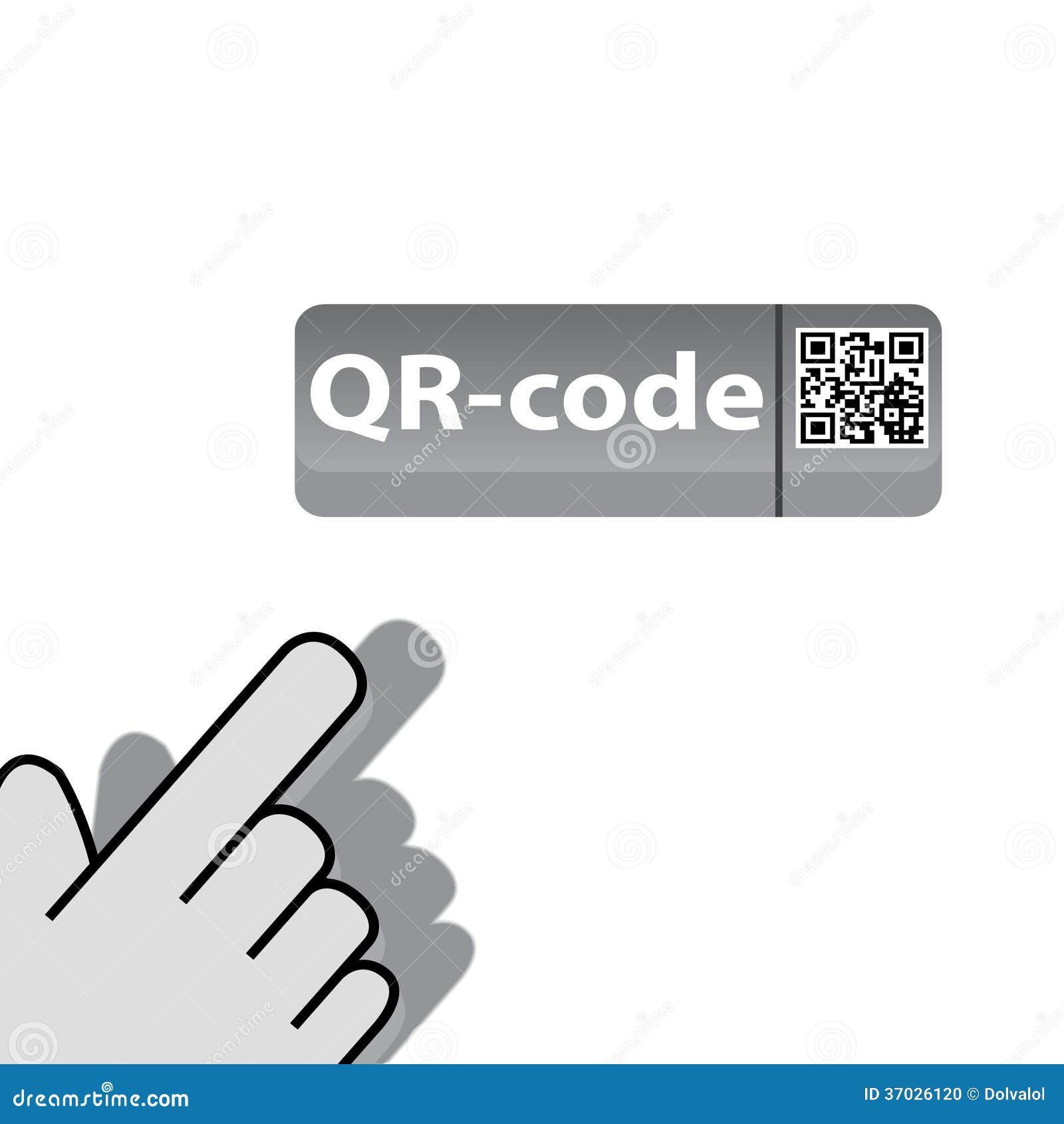 Click on button QR-code editorial image. Illustration of close - 37026120