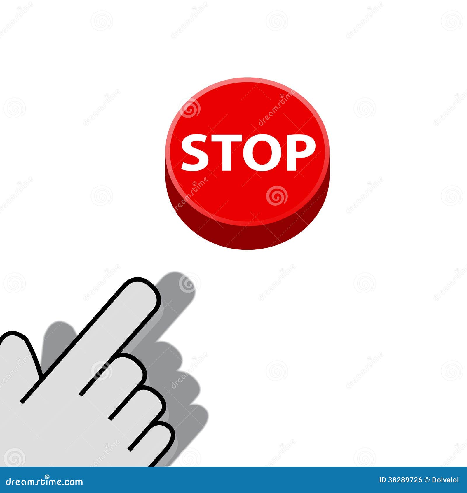 Click on button stop stock vector. Illustration of design - 38289726