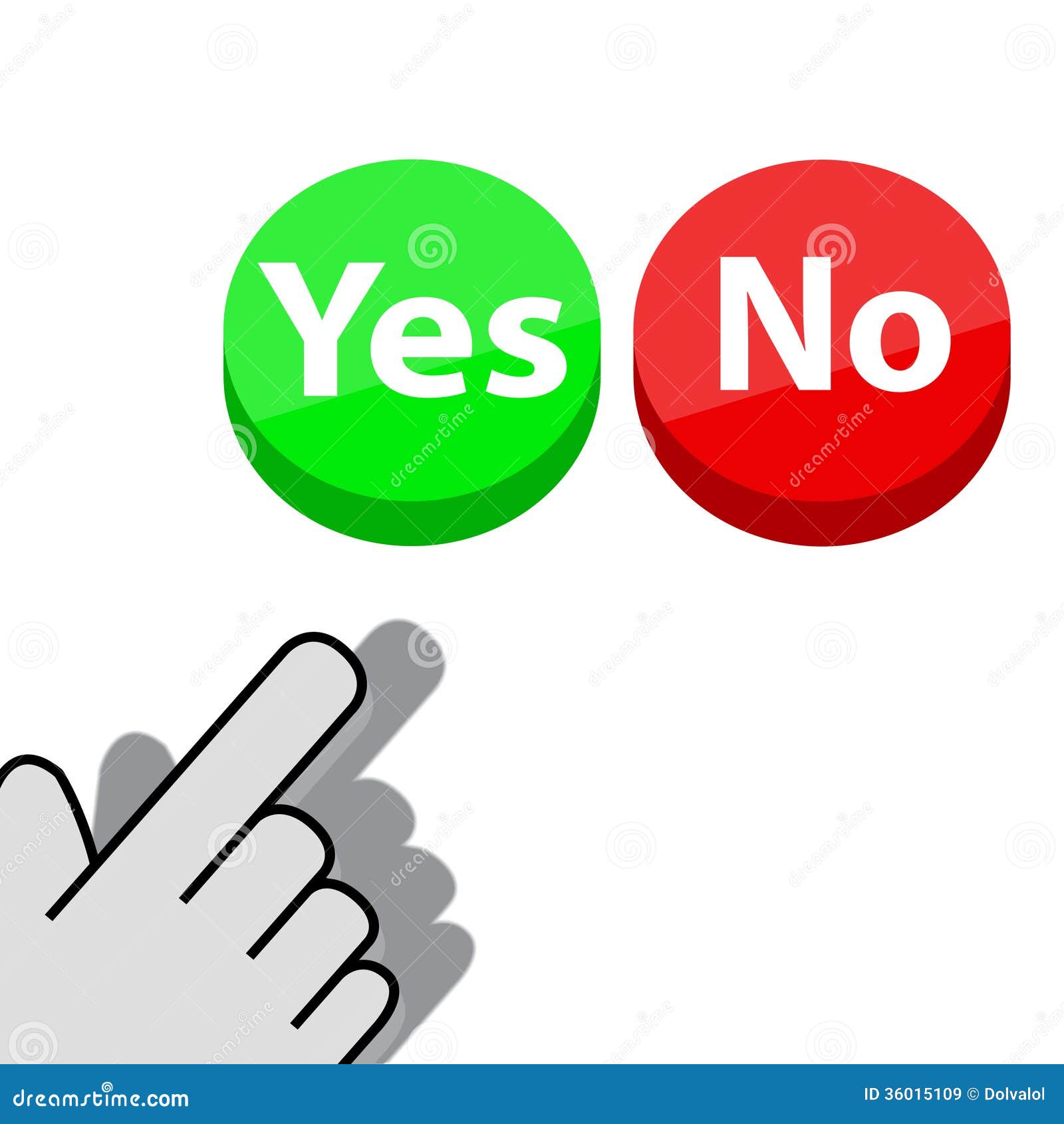 Click on button Yes or No stock vector. Illustration of depression ...