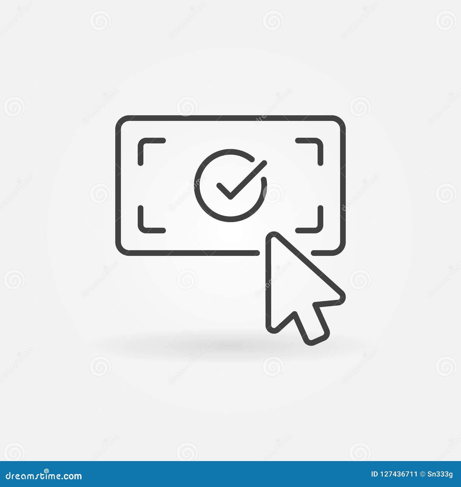 Click on Check Mark Outline Vector Concept Icon Stock Vector ...