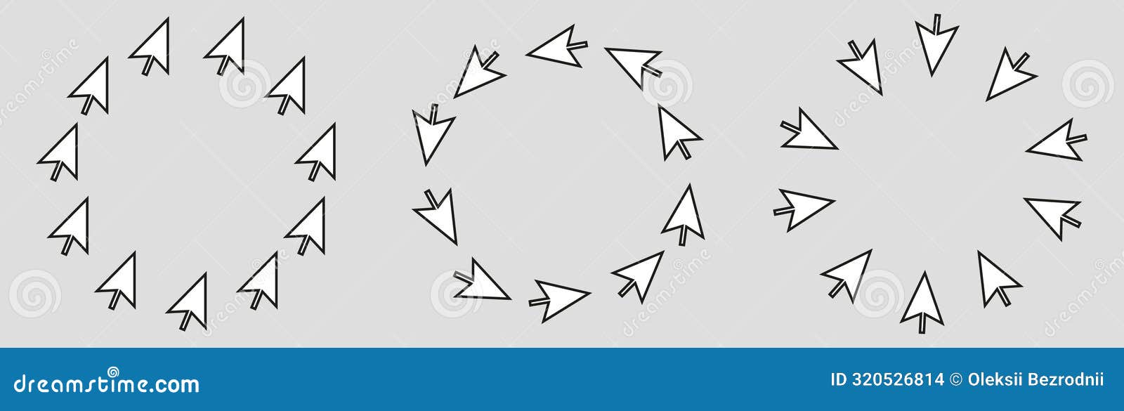 Click Circle Frame. Arrow Mouse Pointer Round Border Stock Vector ...