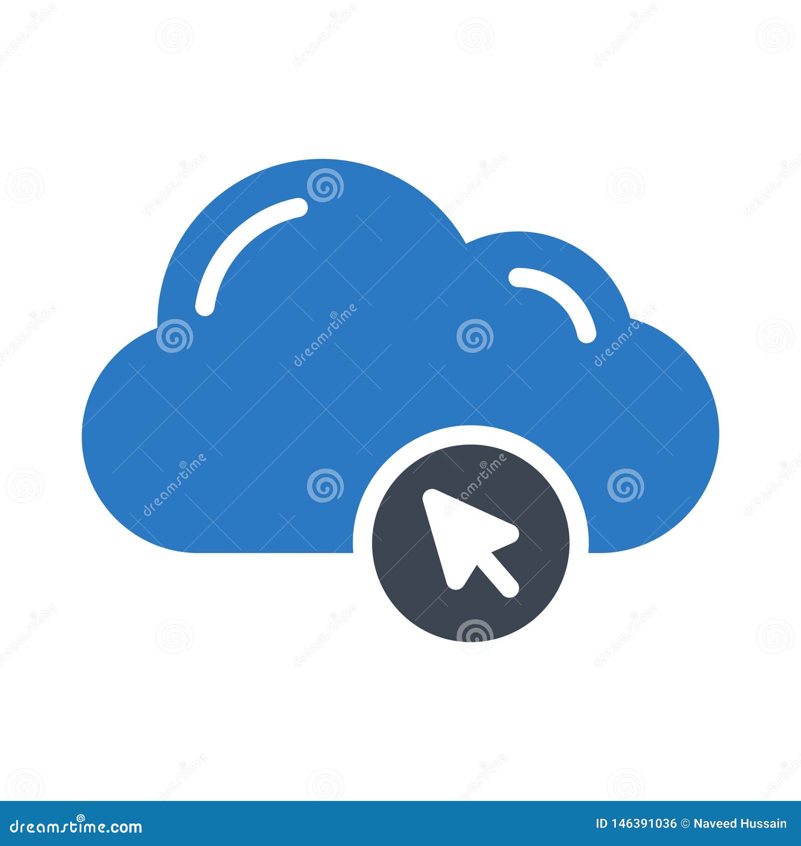 Click Cloud Glyph Color Vector Icon Stock Illustration - Illustration ...