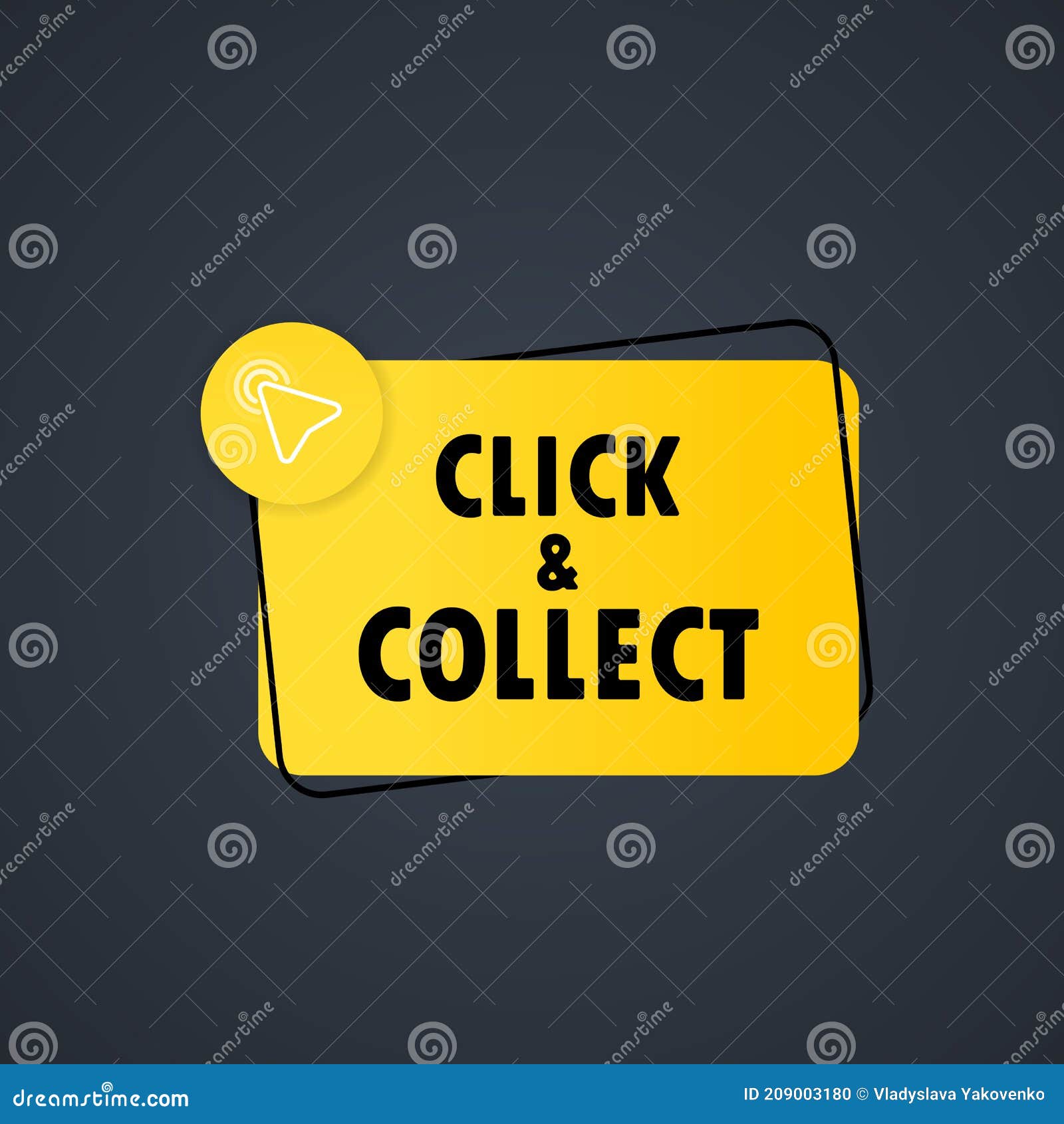 Click and Collect Icon. Vector Sign. Banner with Mouse Pointer Stock ...