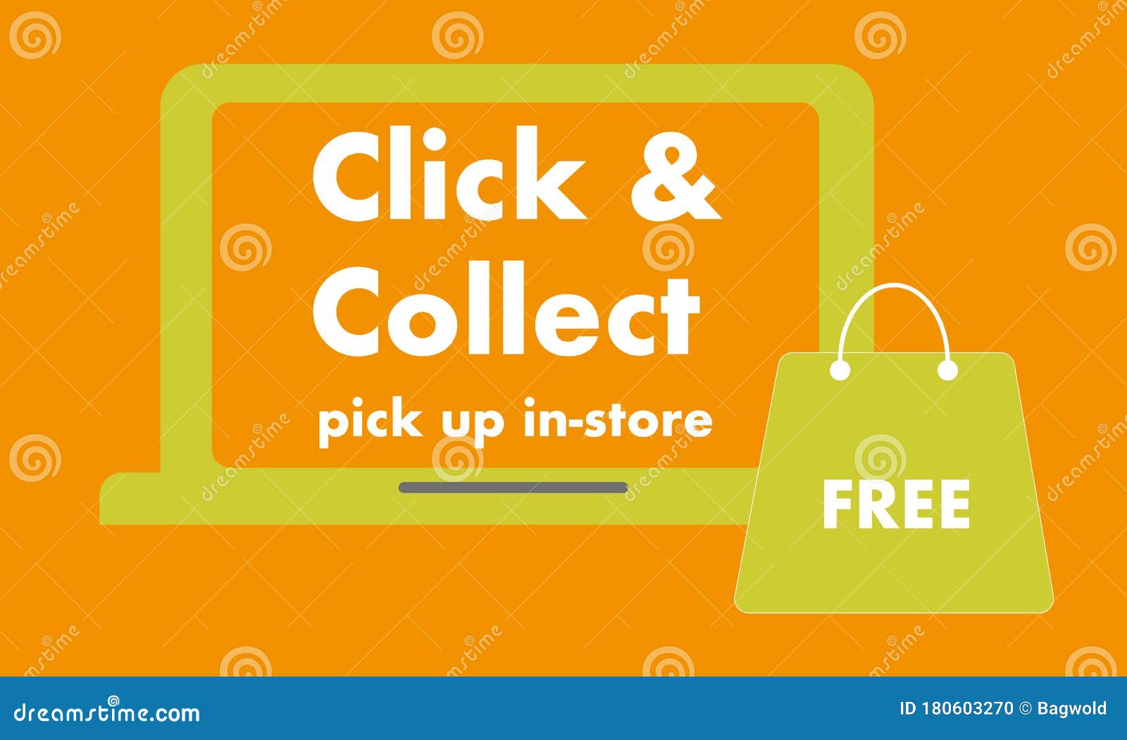 Click and Collect Online Shopping Concept Vector Stock Vector ...