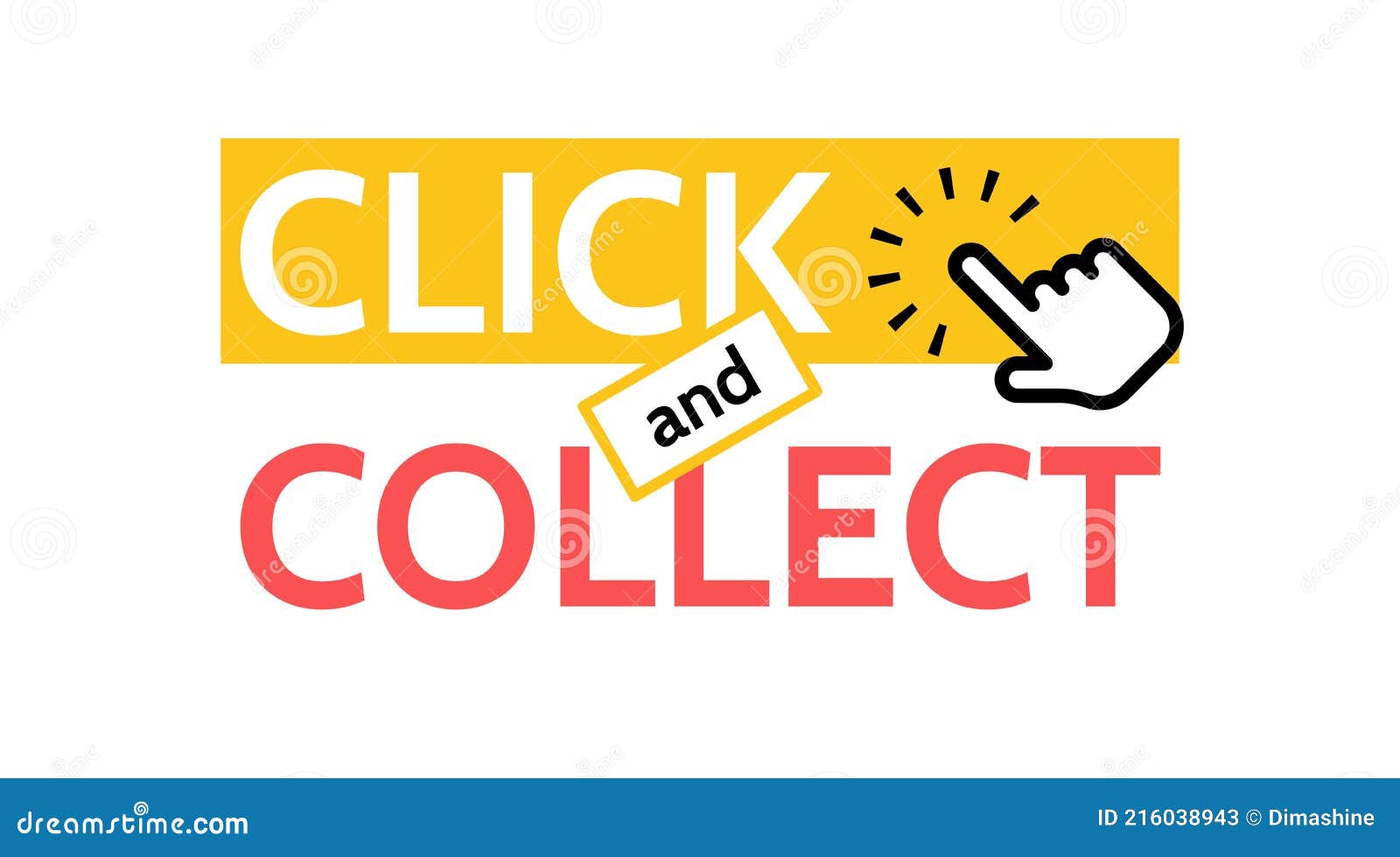Click Collect on Sign Hanging. Vector Isolated Symbol Illustration ...