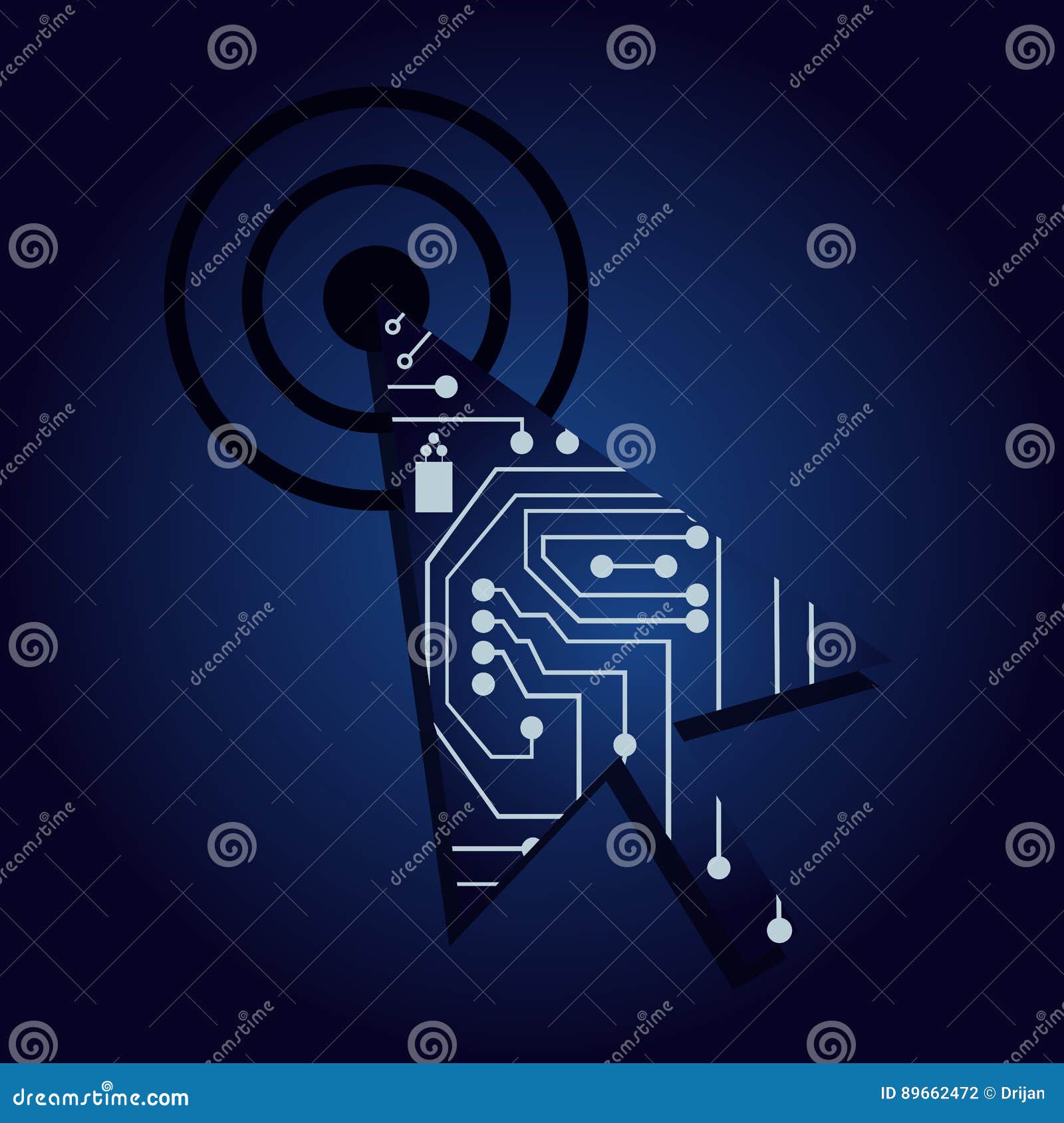 Click Computer Arrow with Electronic Circuit Stock Vector ...