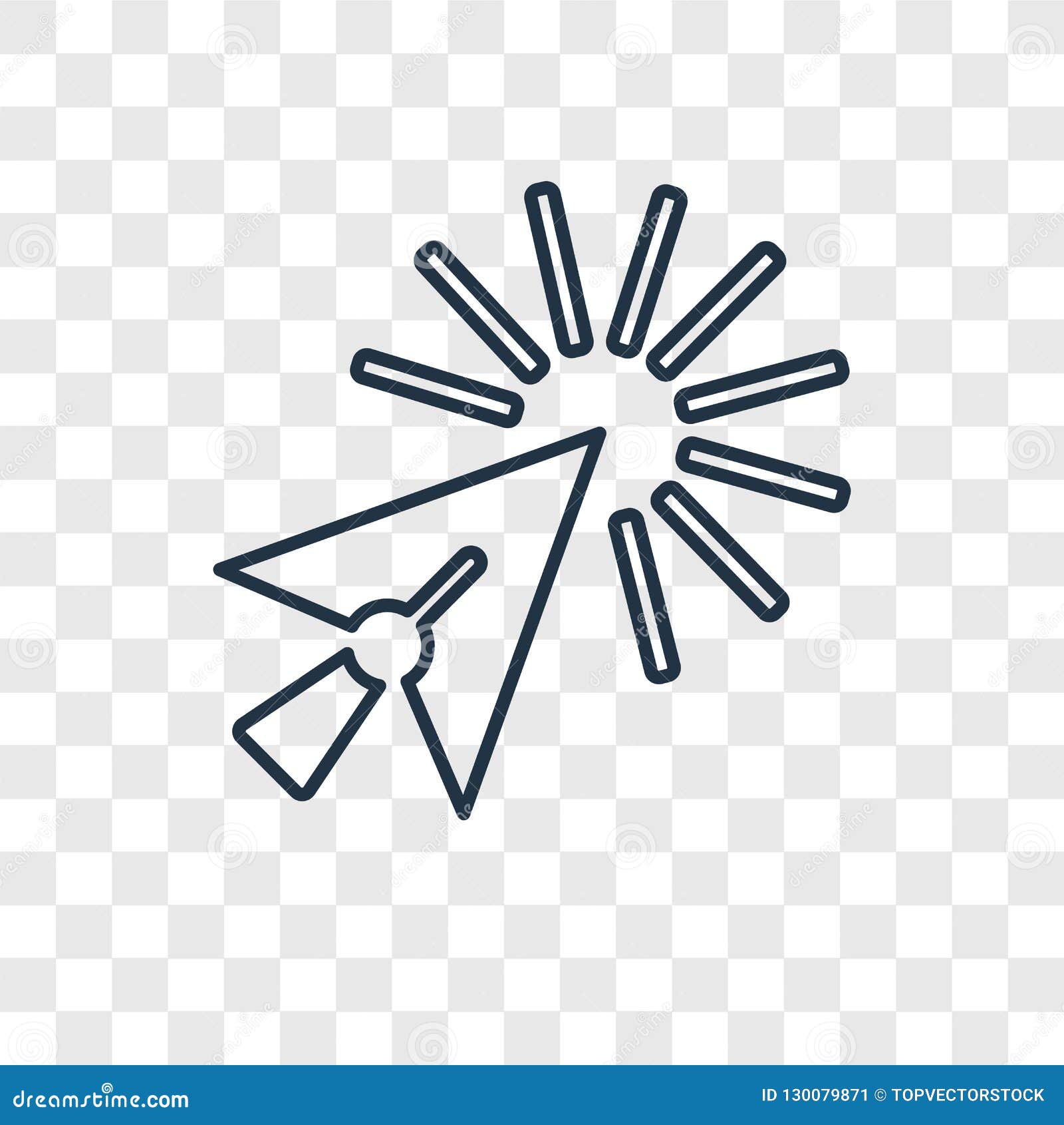 Click Concept Vector Linear Icon Isolated on Transparent Background ...