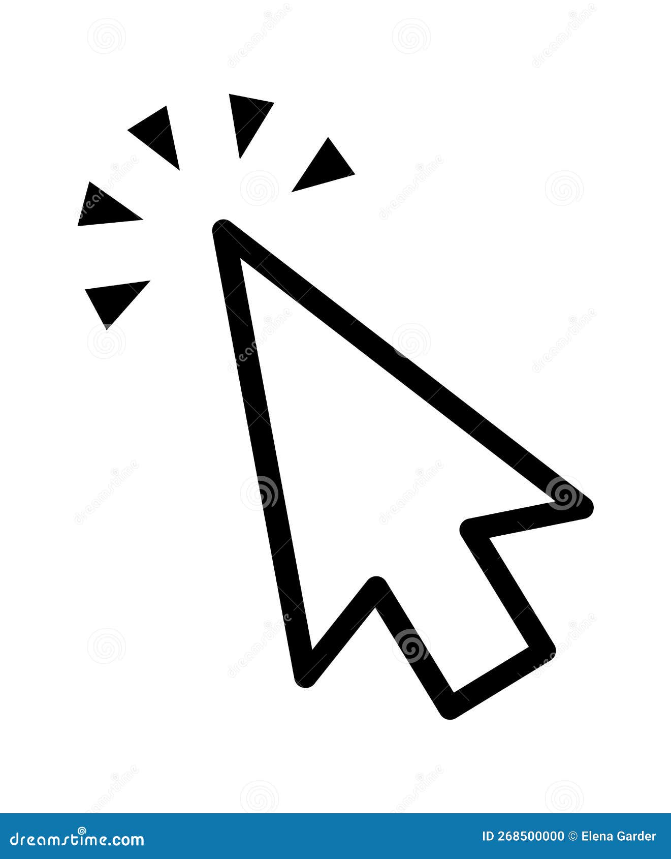Click Cursor Set. Computer Pointer Hand and Arrow Icon. Press Pick ...
